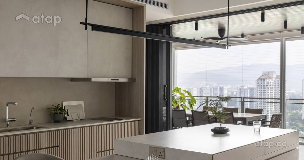 Contemporary Minimalistic Balcony Kitchen condominium design ideas ...
