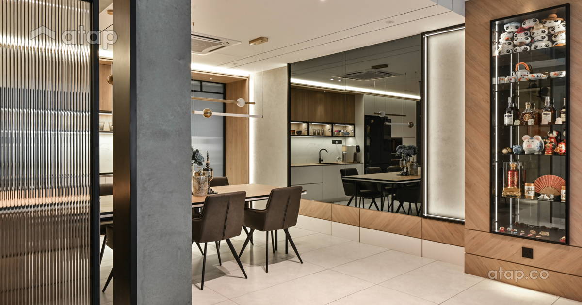 Contemporary Minimalistic Dining Room Kitchen terrace design ideas ...