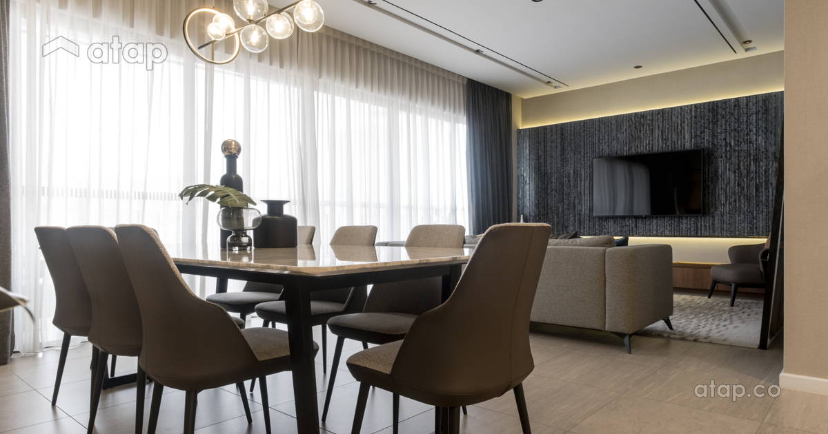 Contemporary Modern Dining Room Living Room condominium design ideas ...