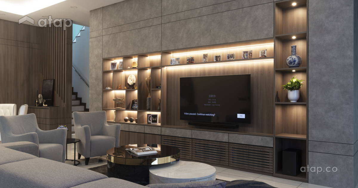 Modern Living Room semi-detached design ideas & photos Malaysia | Atap.co
