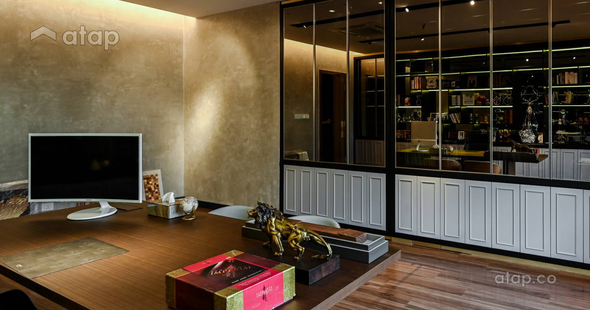 Modern Rustic Study Room bungalow design ideas & photos Malaysia | Atap.co
