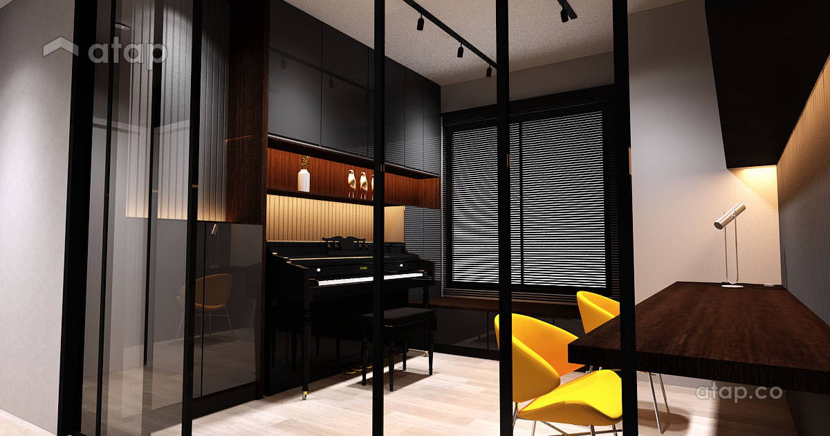 Contemporary Minimalistic Family Room condominium design ideas & photos ...