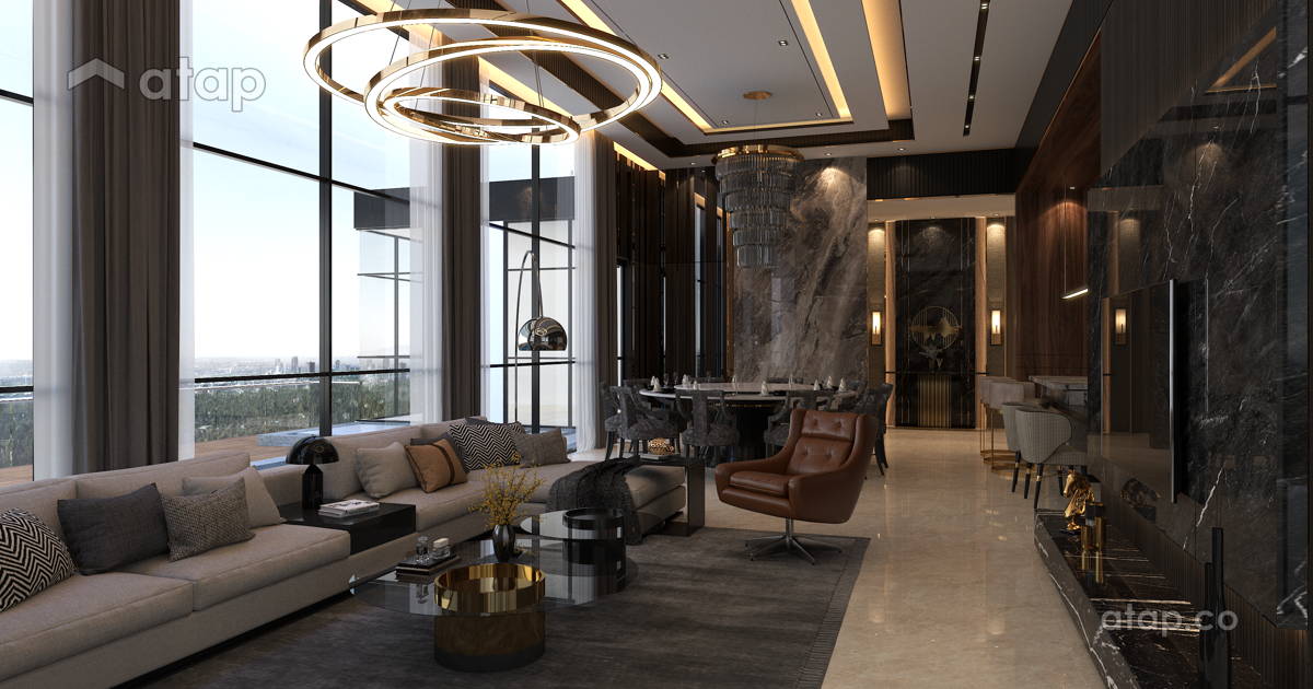 Modern Living Room condominium design ideas & photos Malaysia | Atap.co