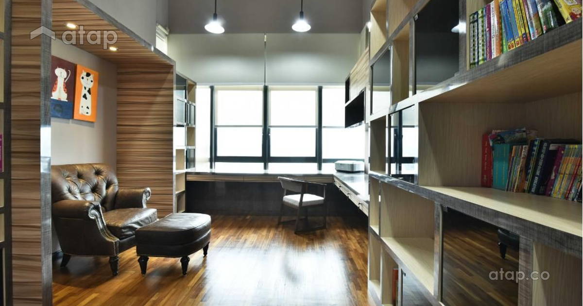 Contemporary Rustic Study Room condominium design ideas & photos ...