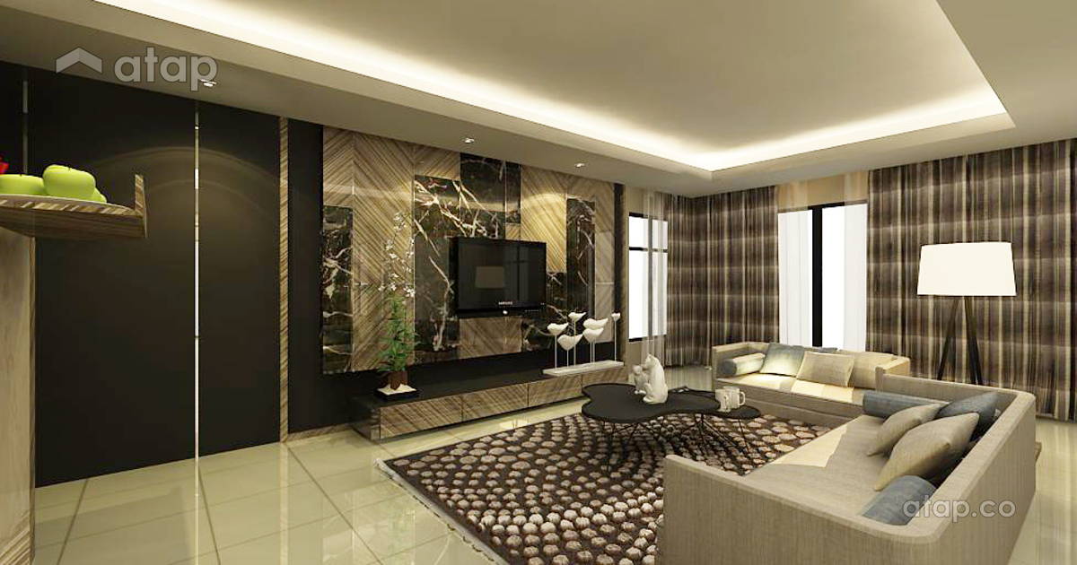 Contemporary Modern Living Room semi-detached design ideas & photos ...