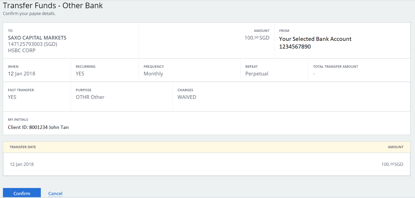 AutoWealth UOB Recurring Payments