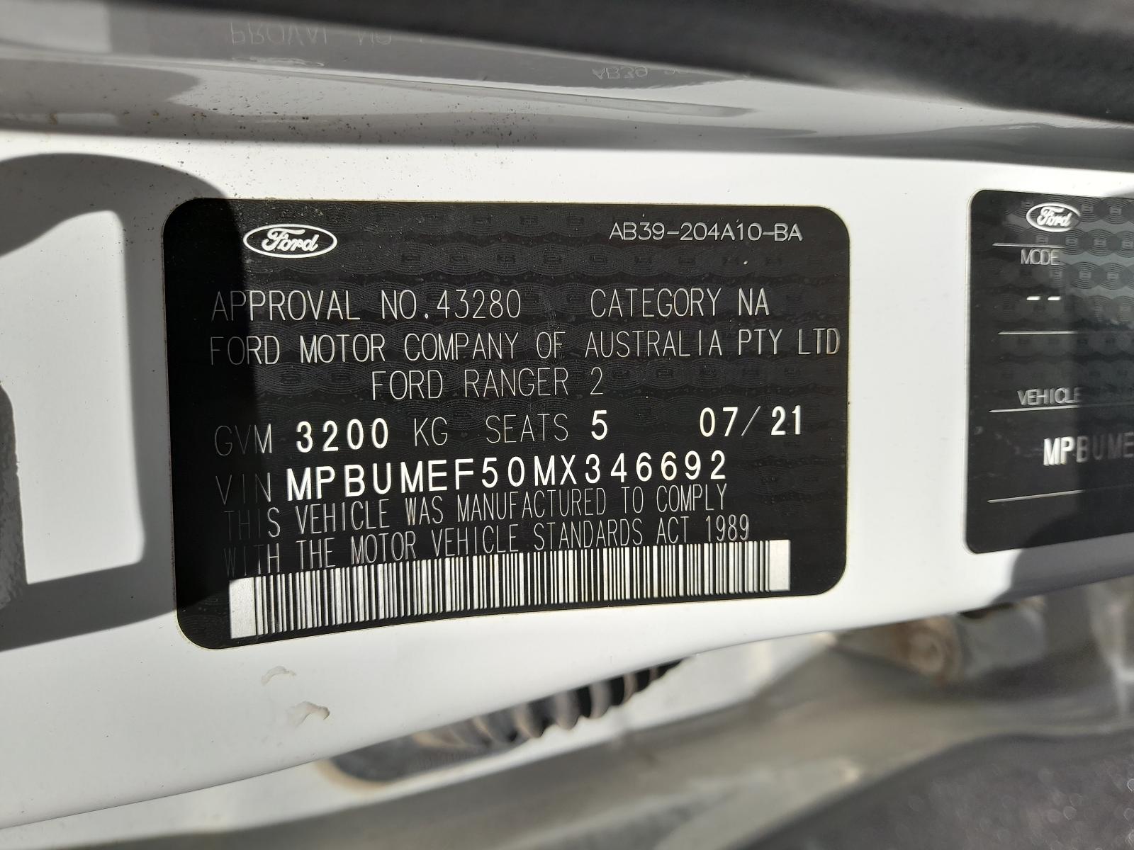 Rear Diff Assembly Ranger Ford 2021