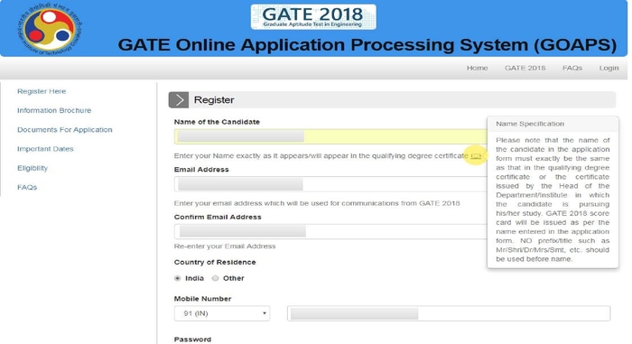 GATE Registration 2021 - GATE Online Registration Login, Last Date, Fee