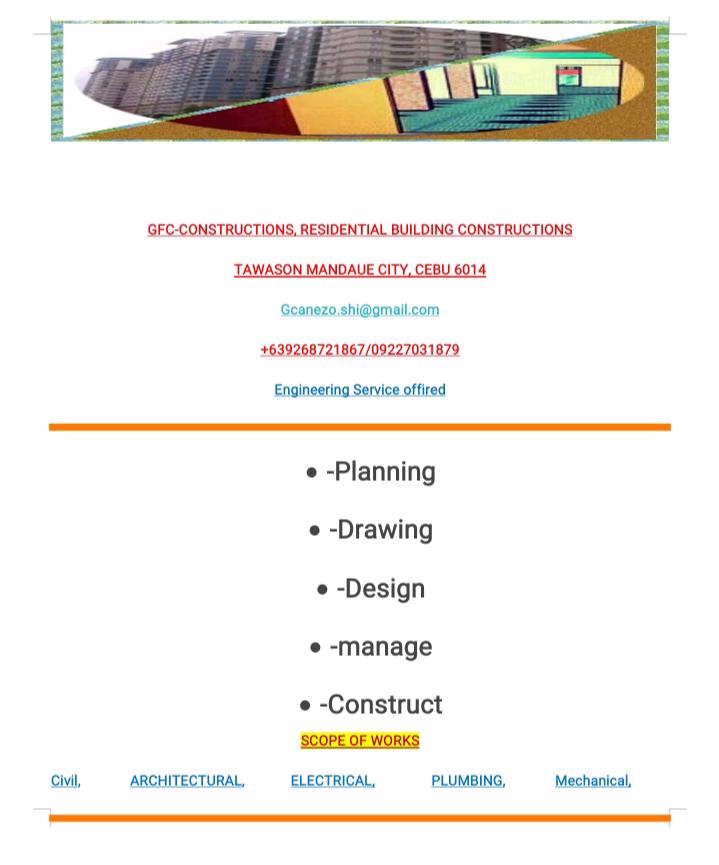 GFC-CONSTRUCTIONS RESIDENTIAL BUILDING CONSTRUCTIONS Contractor Cebu | BUILK