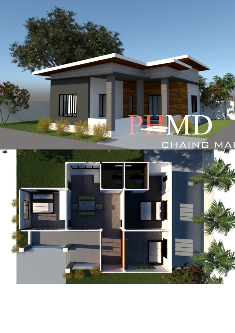 ก่อสร้าง บ้านเดียวสไตโมเดิร์น A-002 โดย PHMD Chaing Mai | เชียงใหม่