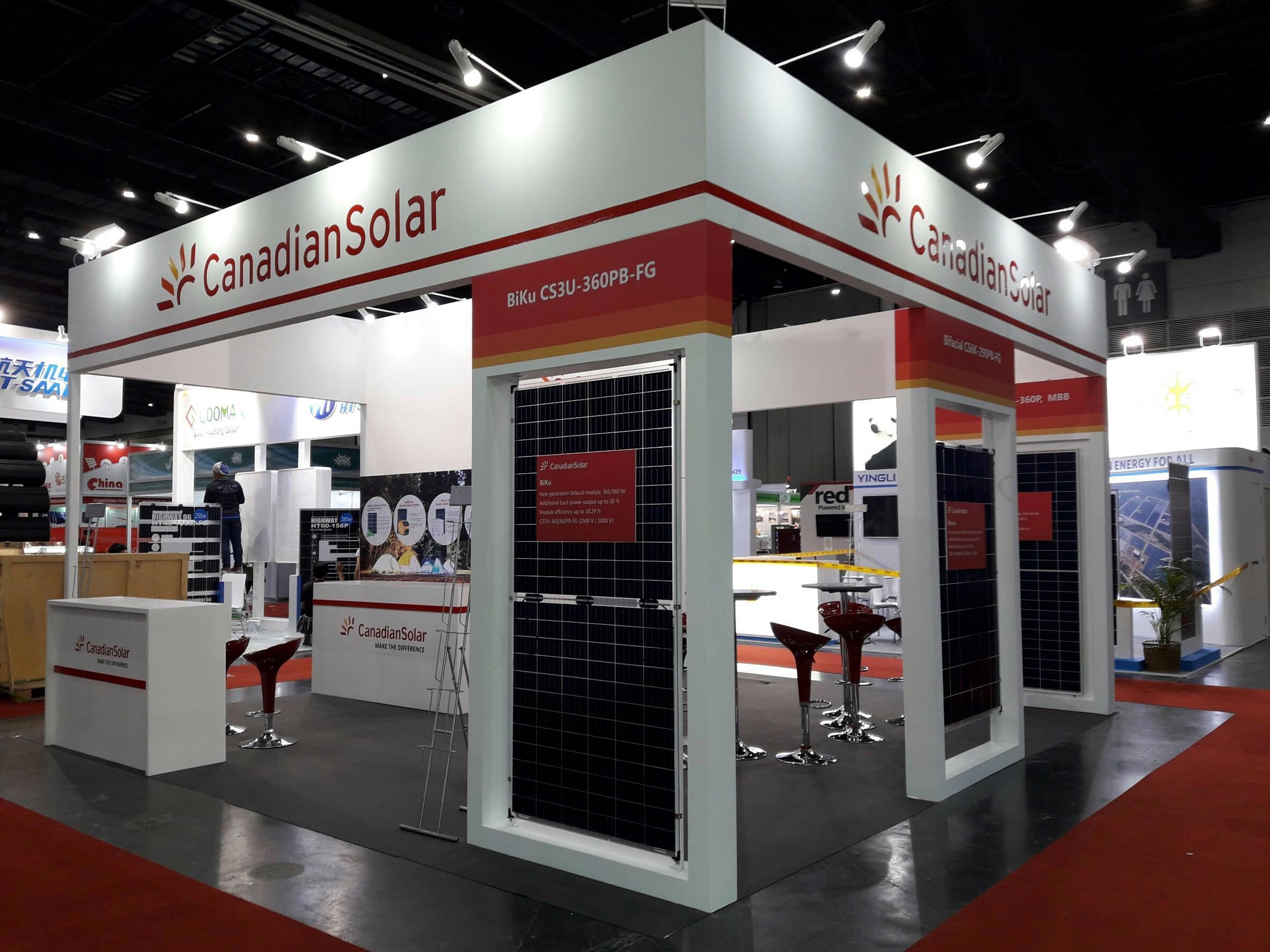 ก่อสร้าง งานผลิตบูธ Kanadian Solar โดย รับออกแบบบูธ รับทำบูธ รับผลิตบูธ ...