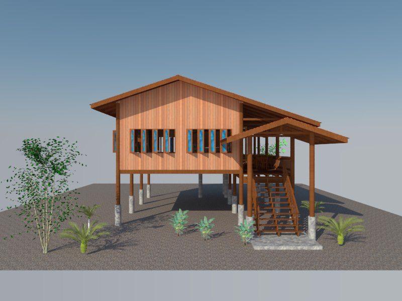ก่อสร้าง ออกแบบบ้านไม้ยกพื้นสูง โดย Beer Building & Design Part.,Ltd ...