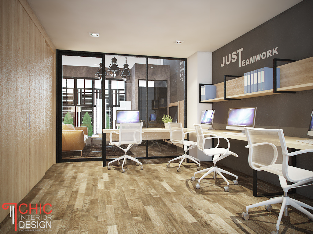 รับเหมา home office loft style กรุงเทพมหานคร ชิค อินทีเรีย ดีไซน์ | Builk