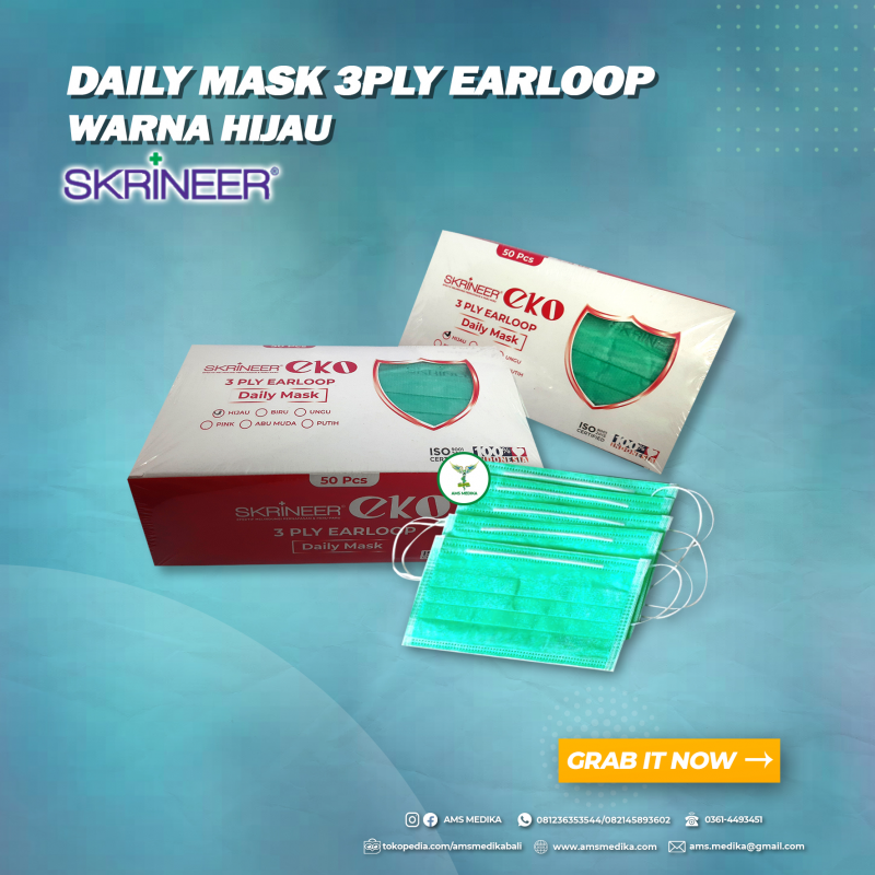 Daily Mask 3Ply Earloop Eko Skineer - AMS MEDIKA