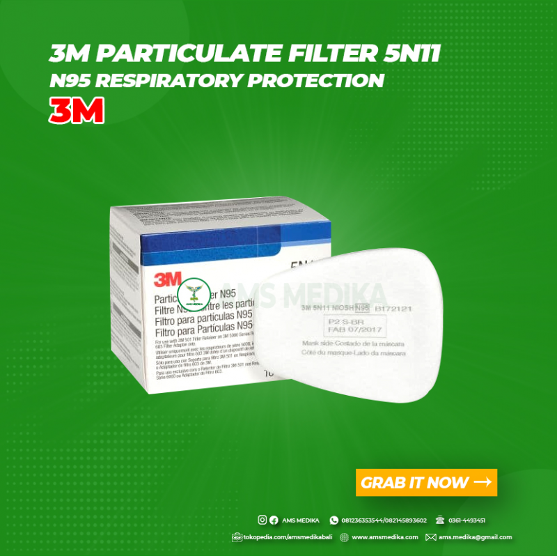 3M particulate Filter 5N11, N95 Respiratory Protection - AMS MEDIKA