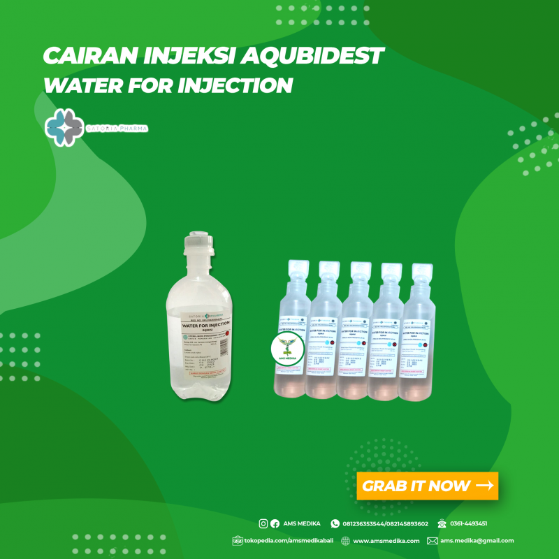 Cairan Aquabidest / Water for Injection Satoria Pharma - AMS MEDIKA