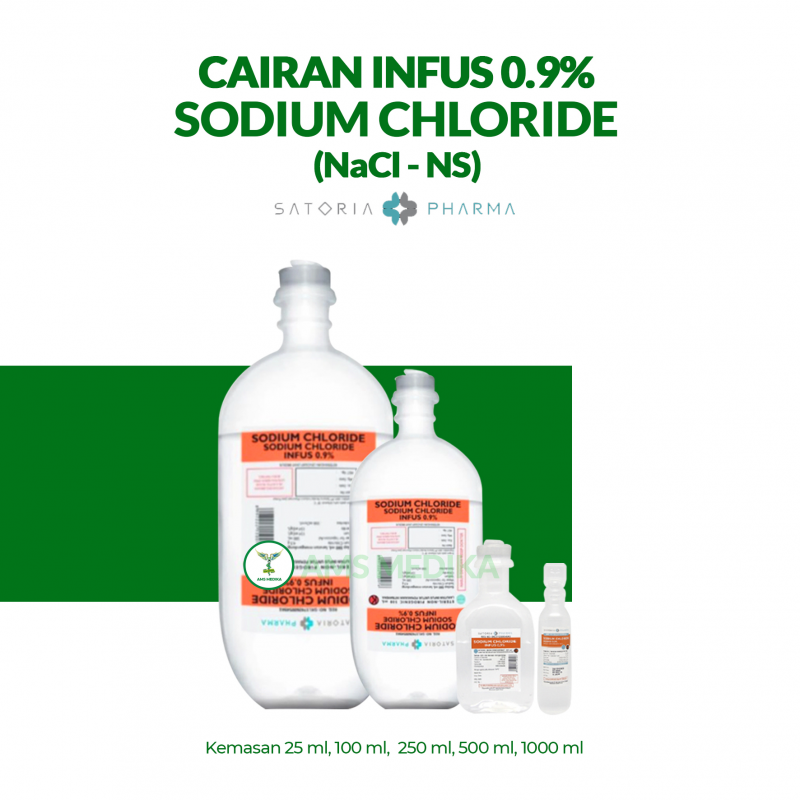 Cairan NaCl Sodium Chloride 0,9% (NS) Satoria Pharma - AMS MEDIKA