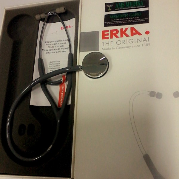 stethoscope ERKA . precise feder 0,7 tube black - AMS MEDIKA