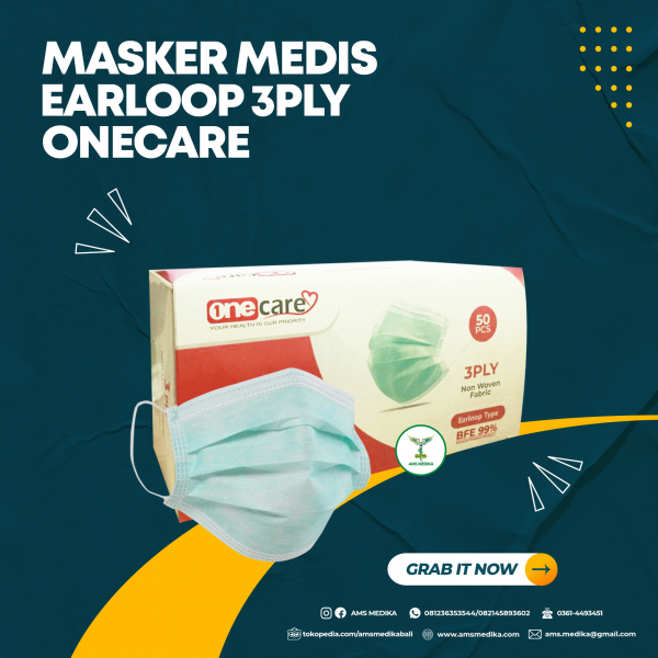 Masker Medis Earloop 3PLY Onecare - AMS MEDIKA