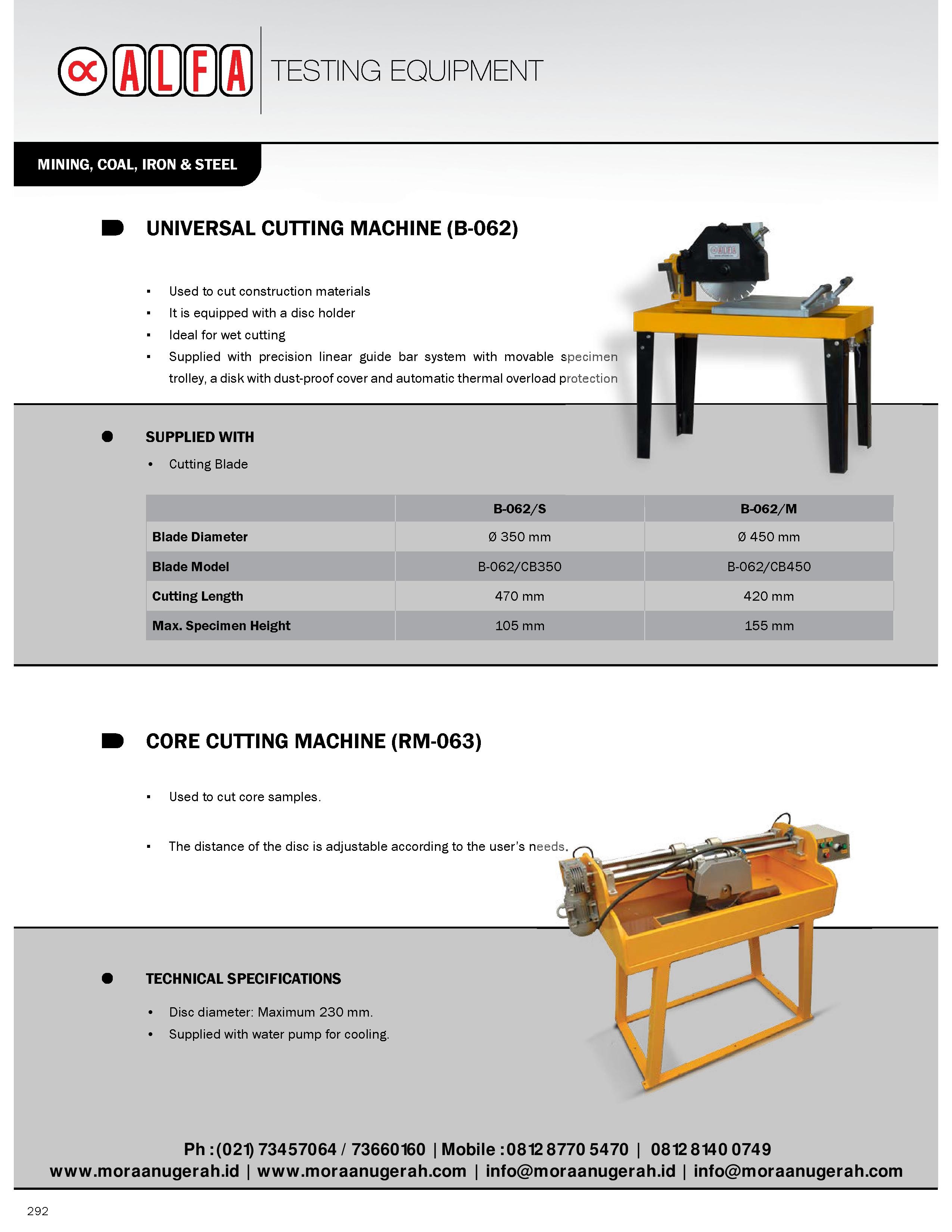 MINING COAL TESTING EQUIPMENT - PT Mora Anugerah Berkat