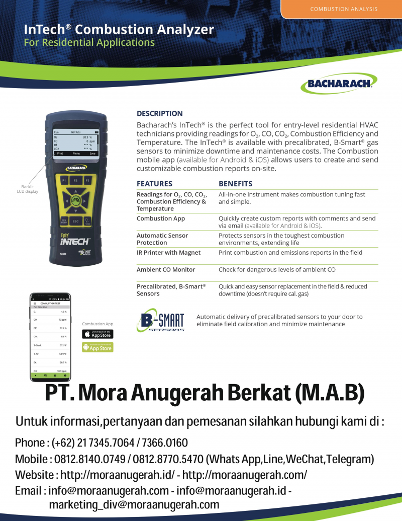 BACHARACH InTech Combustion Analyzer - PT Mora Anugerah Berkat