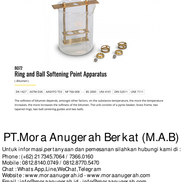RING AND BALL SOFTENING POINT APPARATUS - PT Mora Anugerah Berkat