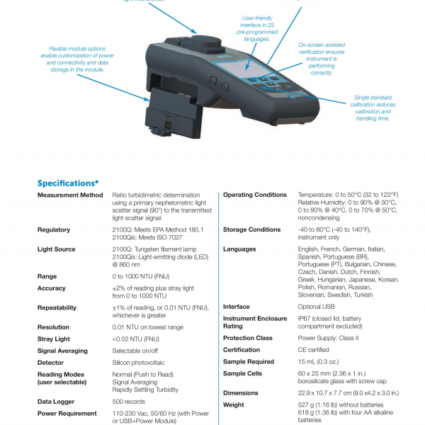 HACH 2100Q and 2100Qis Portable Turbidimeters - PT Mora Anugerah Berkat