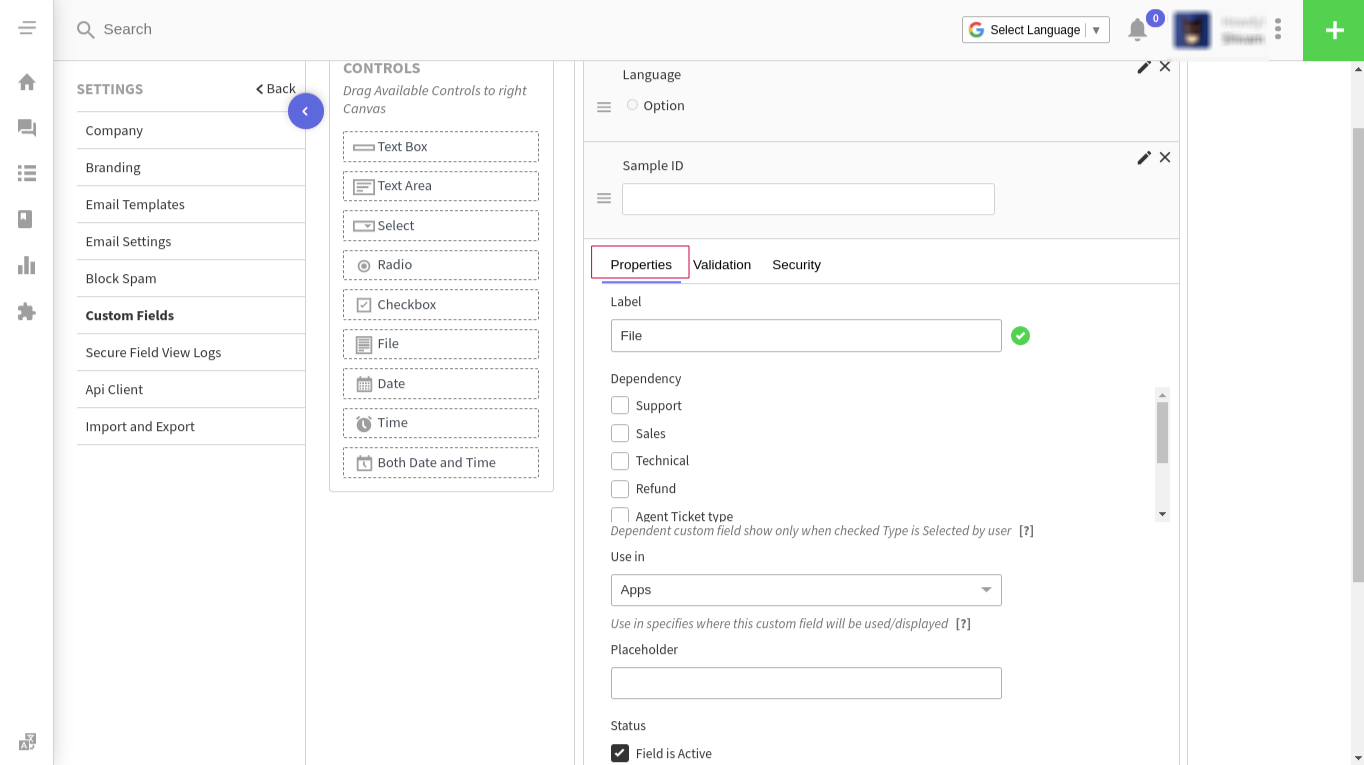 UVdesk - Create Custom Fields to suit your requirements