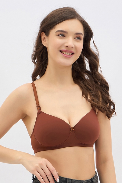 Buy Padded Non-Wired Full Coverage Multiway T-shirt Bra in Dark Brown Online India, Best Prices ...