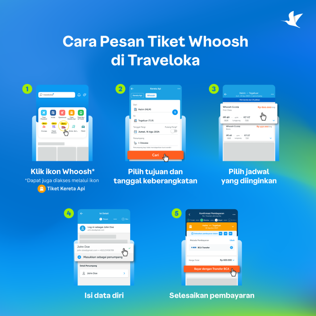 Cara Pesan Tiket Whoosh di Traveloka, Harga Tiket, Promo & Info Reschedule