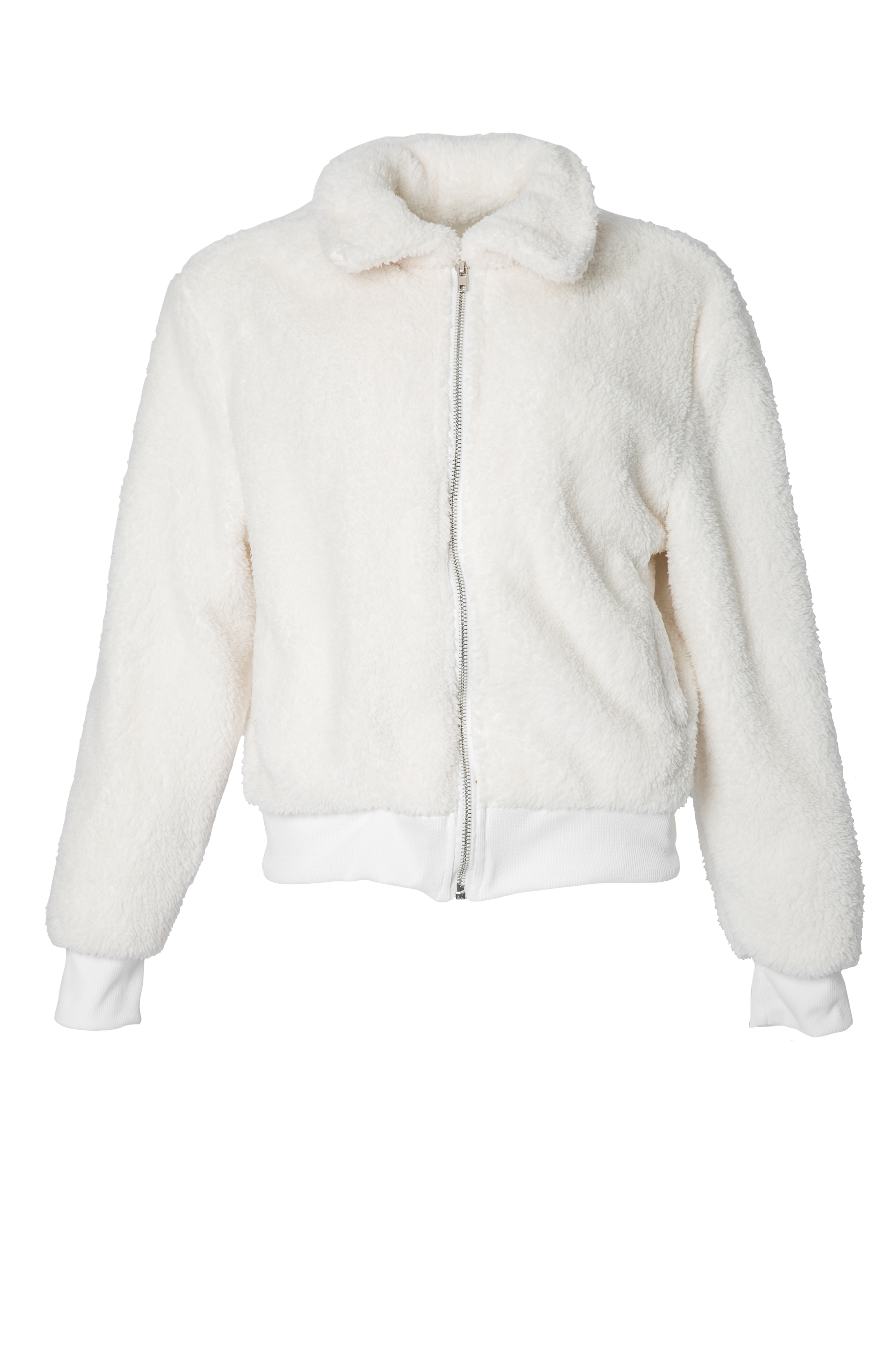 Rock Teddy Bomber Jacket in White • Dreamscape