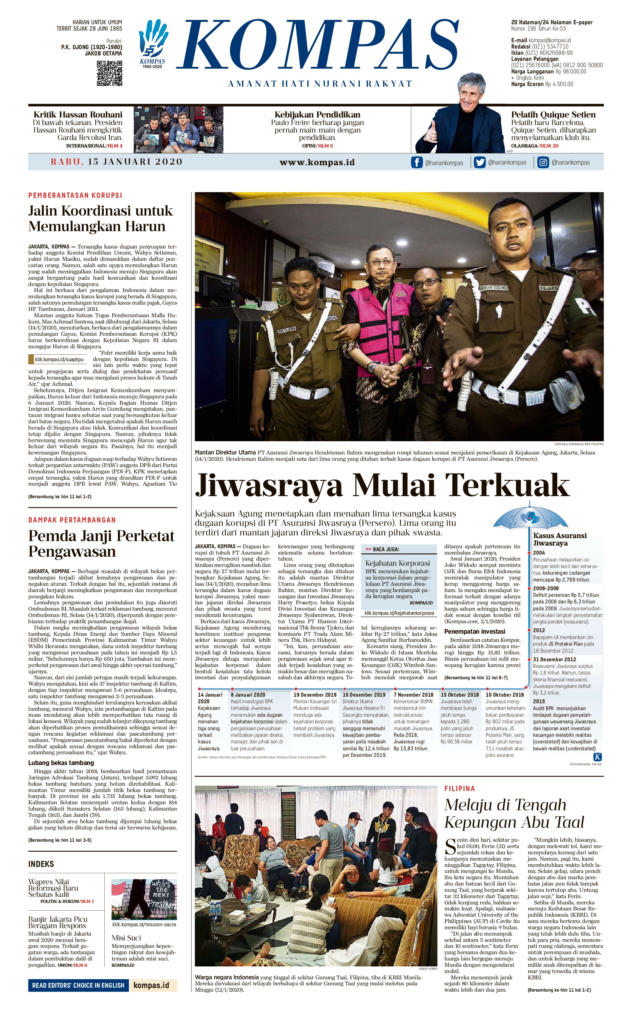 Jual Koran KOMPAS 15 Januari 2020 - Gramedia Digital Indonesia