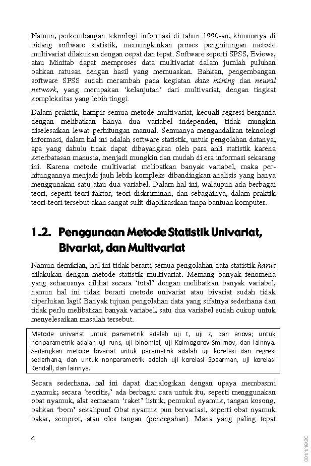 Jual Buku Statistik Multivariat Dengan SPSS oleh Singgih Santoso ...