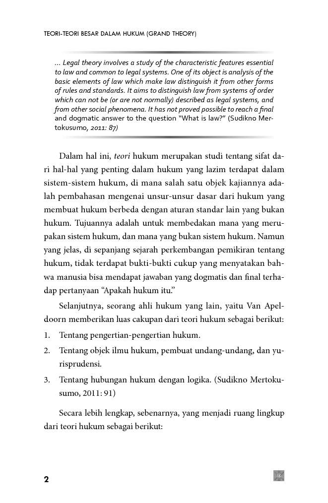 Jual Buku Teori-teori Besar (Grand Theory) Dalam Hukum oleh Dr. Munir ...