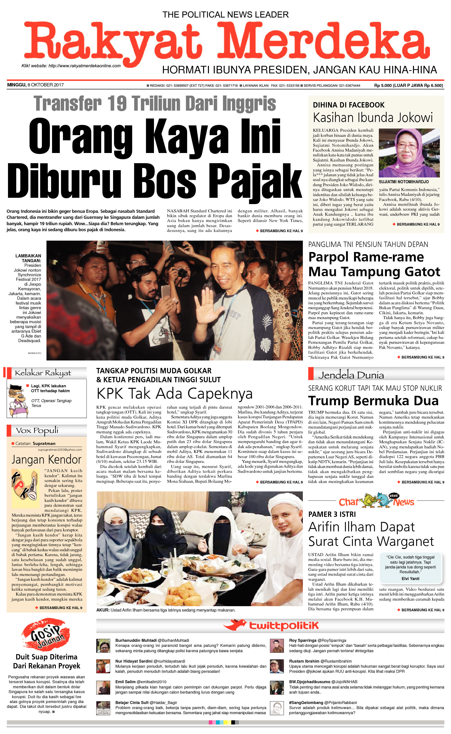 Jual Koran Rakyat Merdeka 08 Oktober 2017 - Gramedia Digital Indonesia