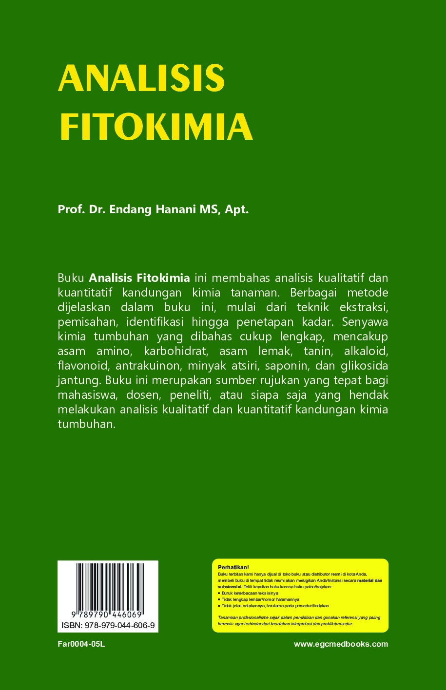 Jual Buku Analisis Fitokimia oleh Prof. Dr. Endang Hanani, MS., Apt - Gramedia Digital Indonesia