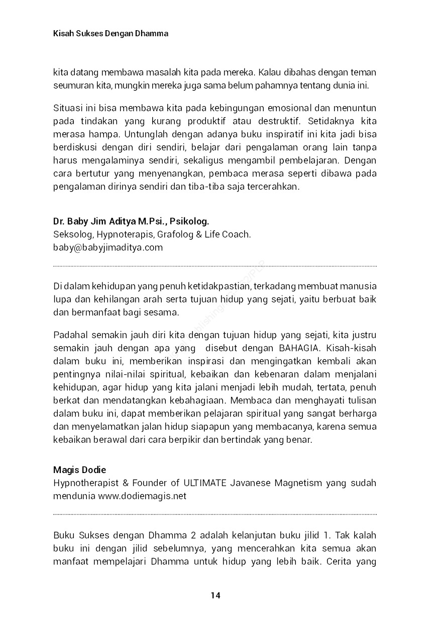 Jual Buku KIsah Sukses Dengan Dhamma oleh Toni Yoyo, Ananta Viriya ...