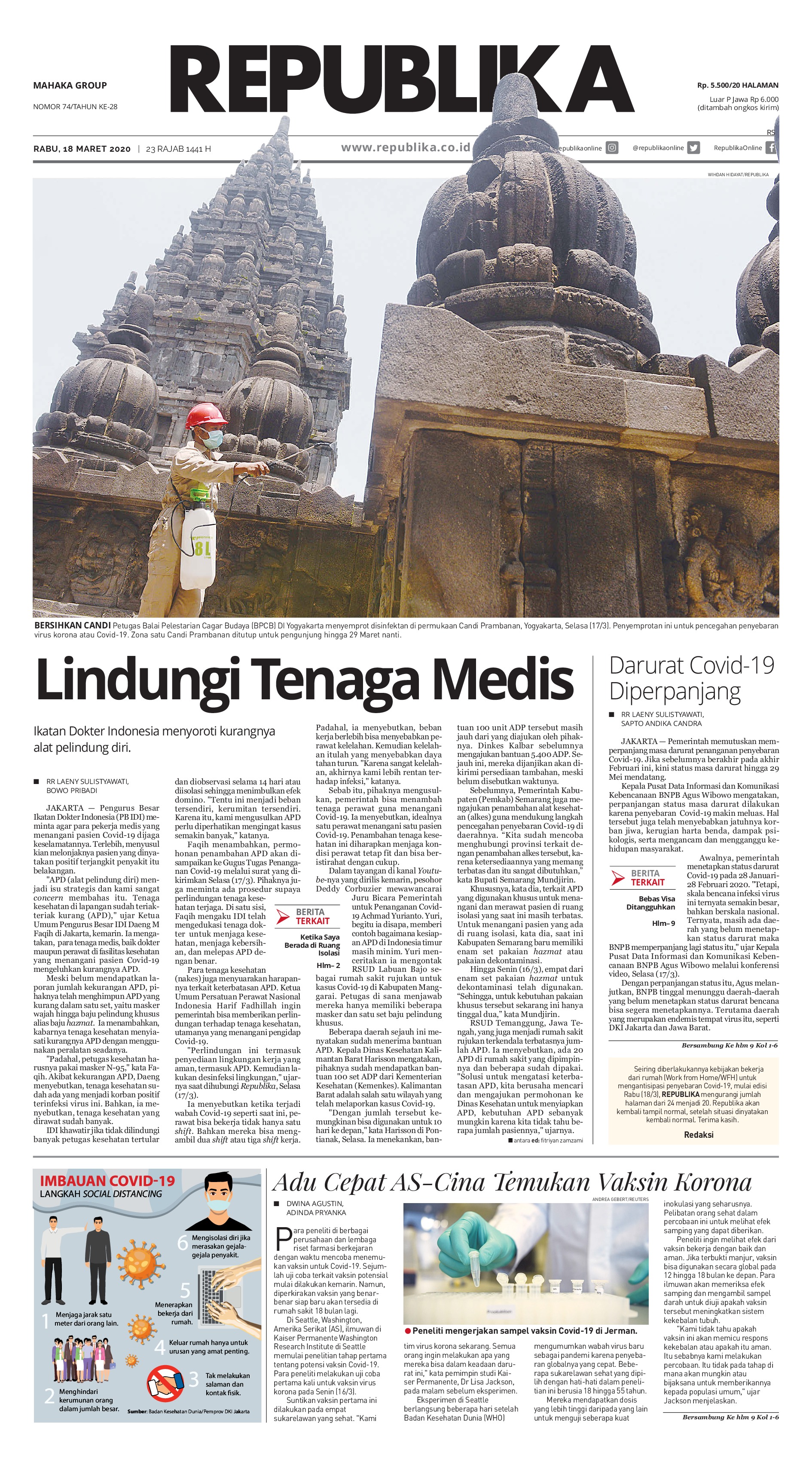 Koran Republika Newspaper 18 March 2020 - Gramedia Digital