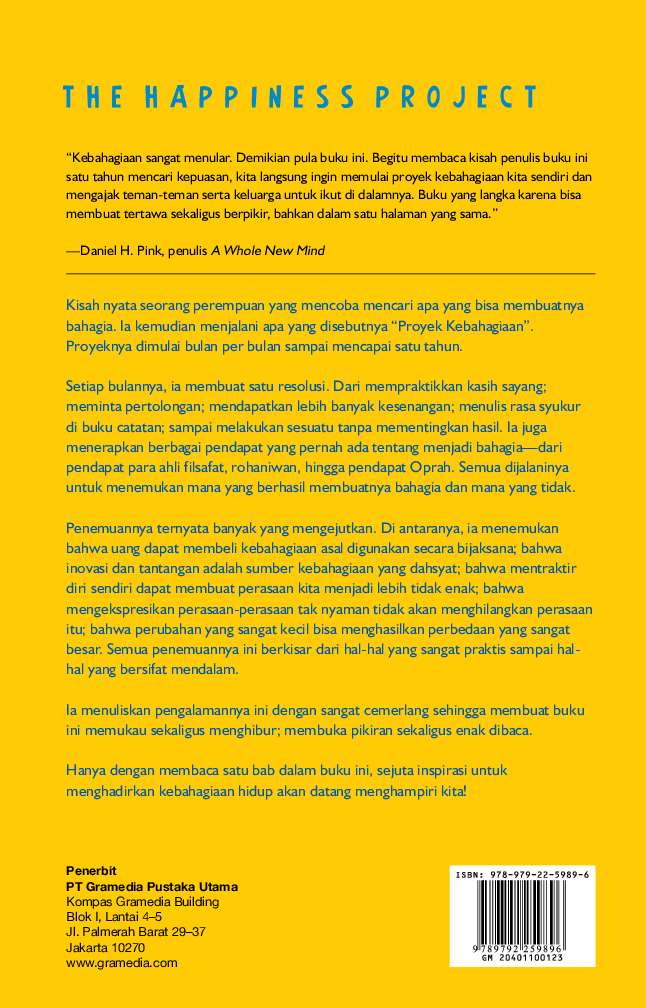 Jual Buku The Happiness Project - Proyek Kebahagiaan oleh Gretchen ...