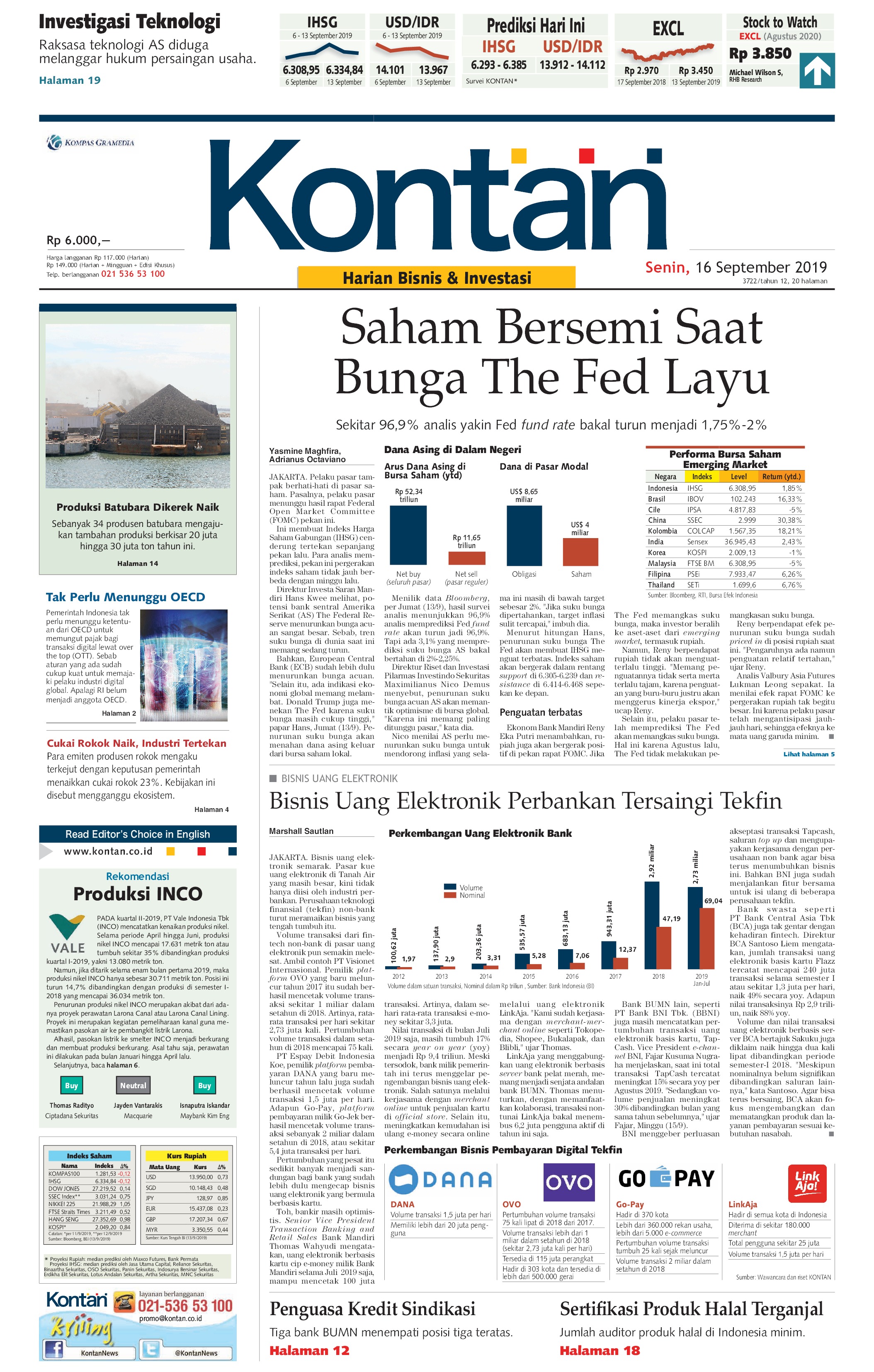 Jual Koran Koran Kontan 16 September 2019 - Gramedia Digital Indonesia