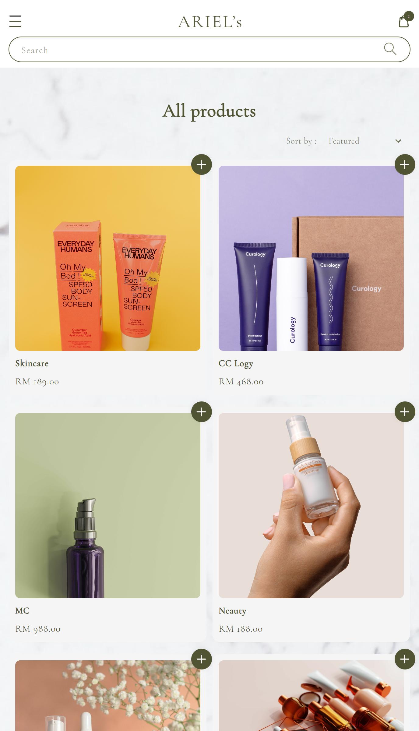 Ariel | 官網版型 | EasyStore