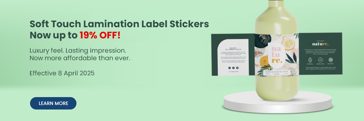 Soft Touch Lamination Label Sticker Price Drop