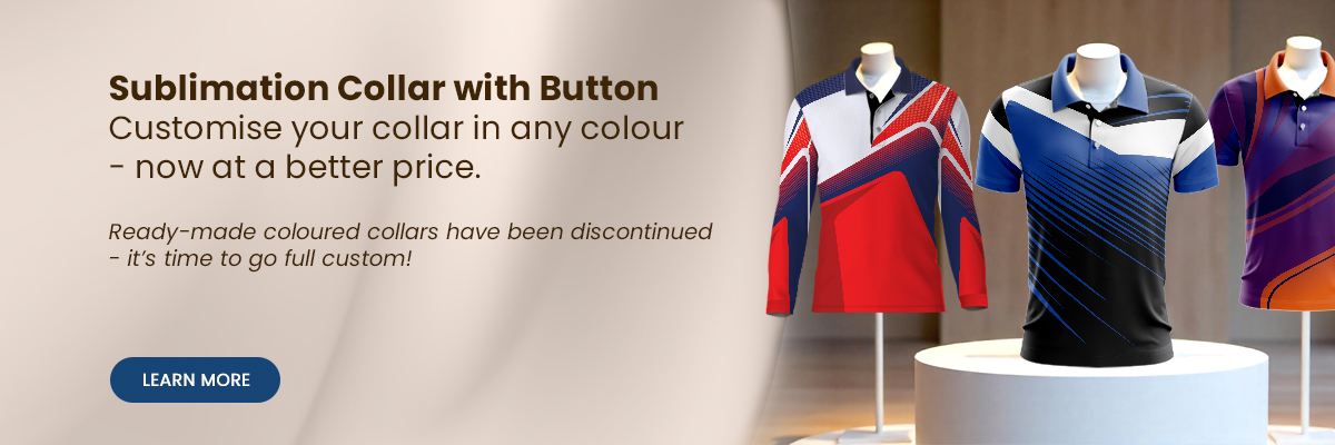 Sublimation Collar with Button - Unlimited Colour Choices