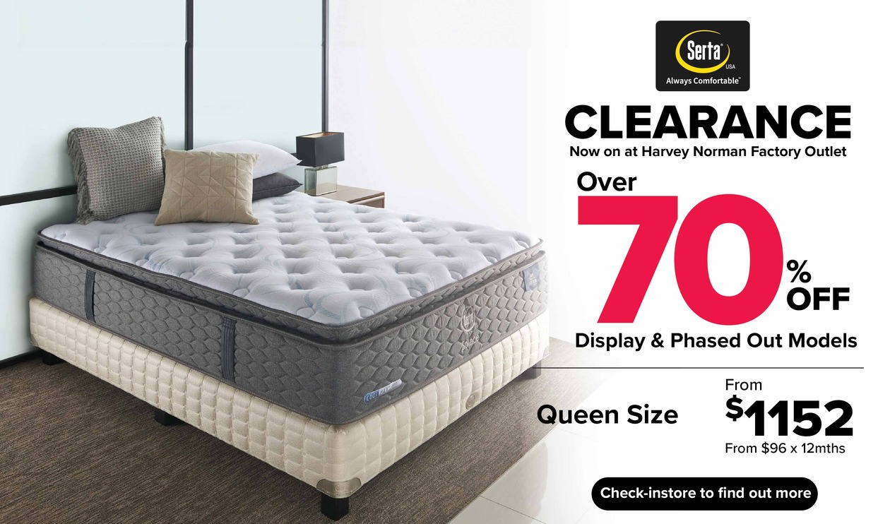 Serta Clearance Sale At Factory Outlet | Harvey Norman Singapore