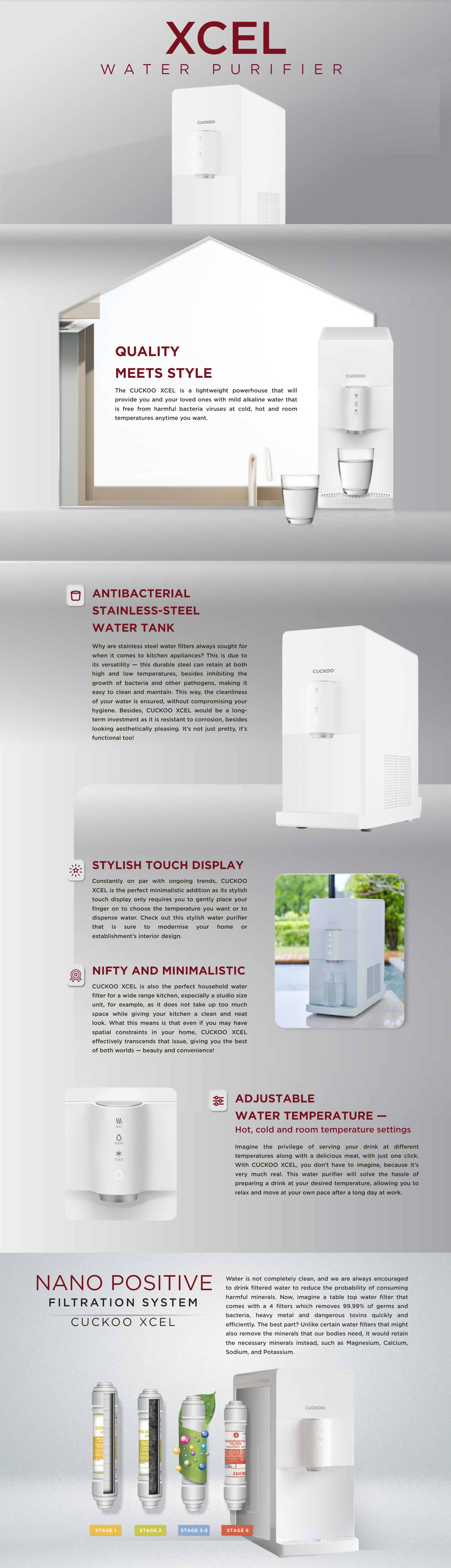 Cuckoo Xcel Water Purifier - White | Harvey Norman Singapore