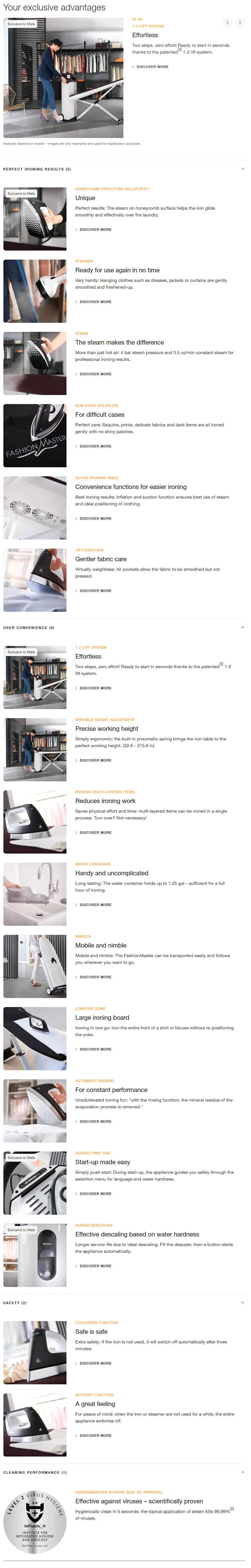 Miele B 3847 FashionMaster Steam Ironing System | Harvey Norman Singapore