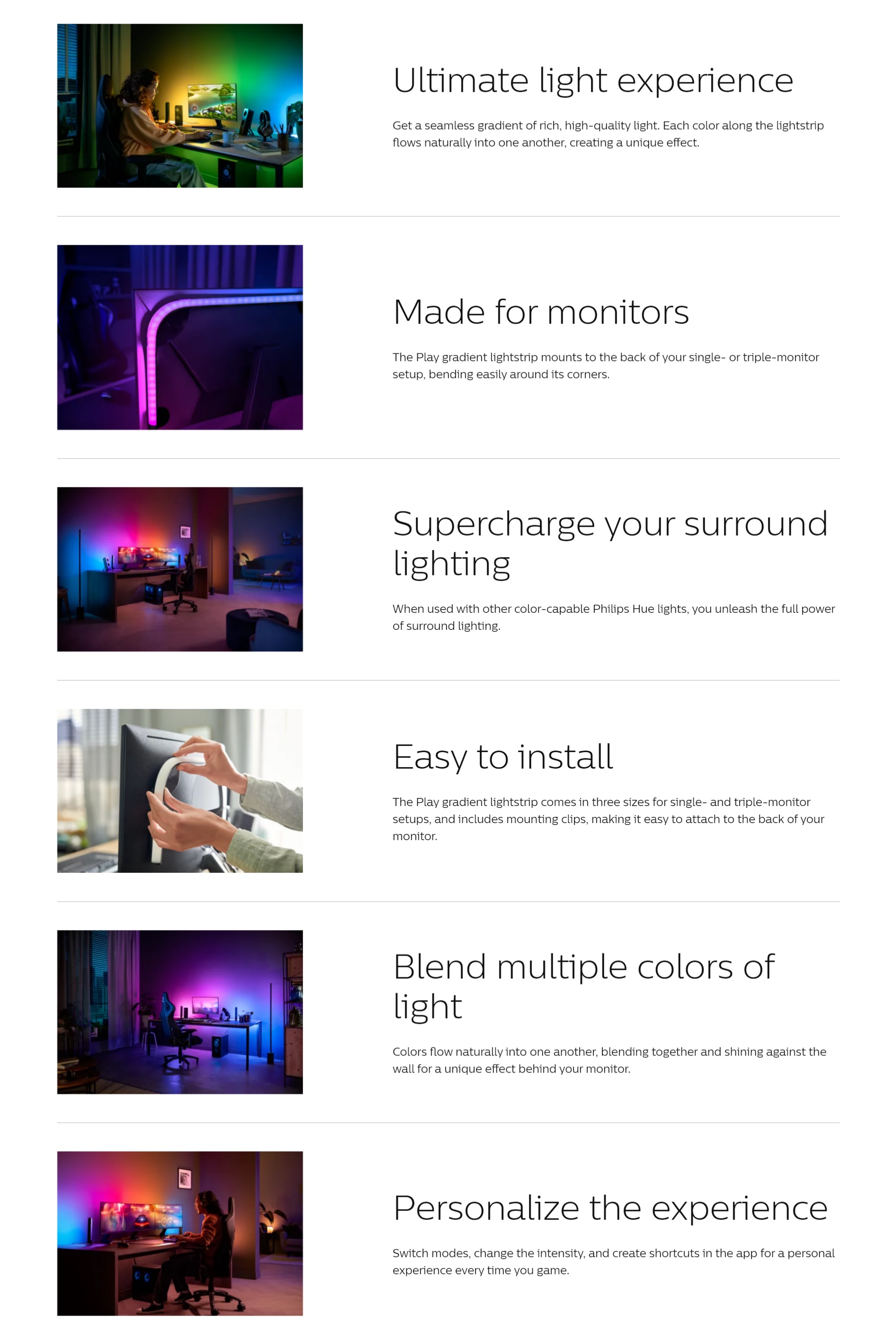 Philips Hue Play Gradient Lightstrip for PC (24 to 27-inch Monitors) | Harvey Norman Singapore