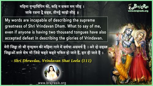 Mahima Vrindavipin Ki - Shri Dhruvdas, Vrindavan Shat Leela (111)