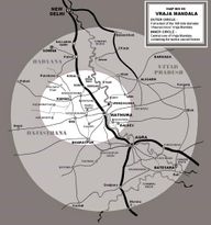 Map of Shri Giriraj Parikrama Marg and important places.