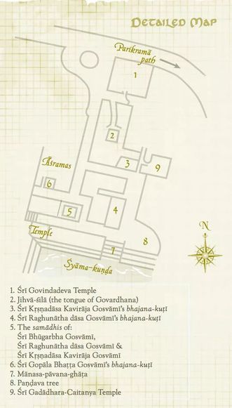 Check out Map of Shyam Kund, Goverdhan to Visit important Leela sthalis.